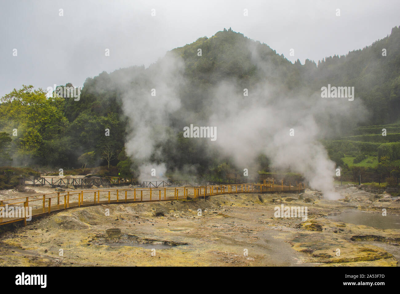Geothermal activity in Furnas village, Sao Miguel, Azores, Portugal ...