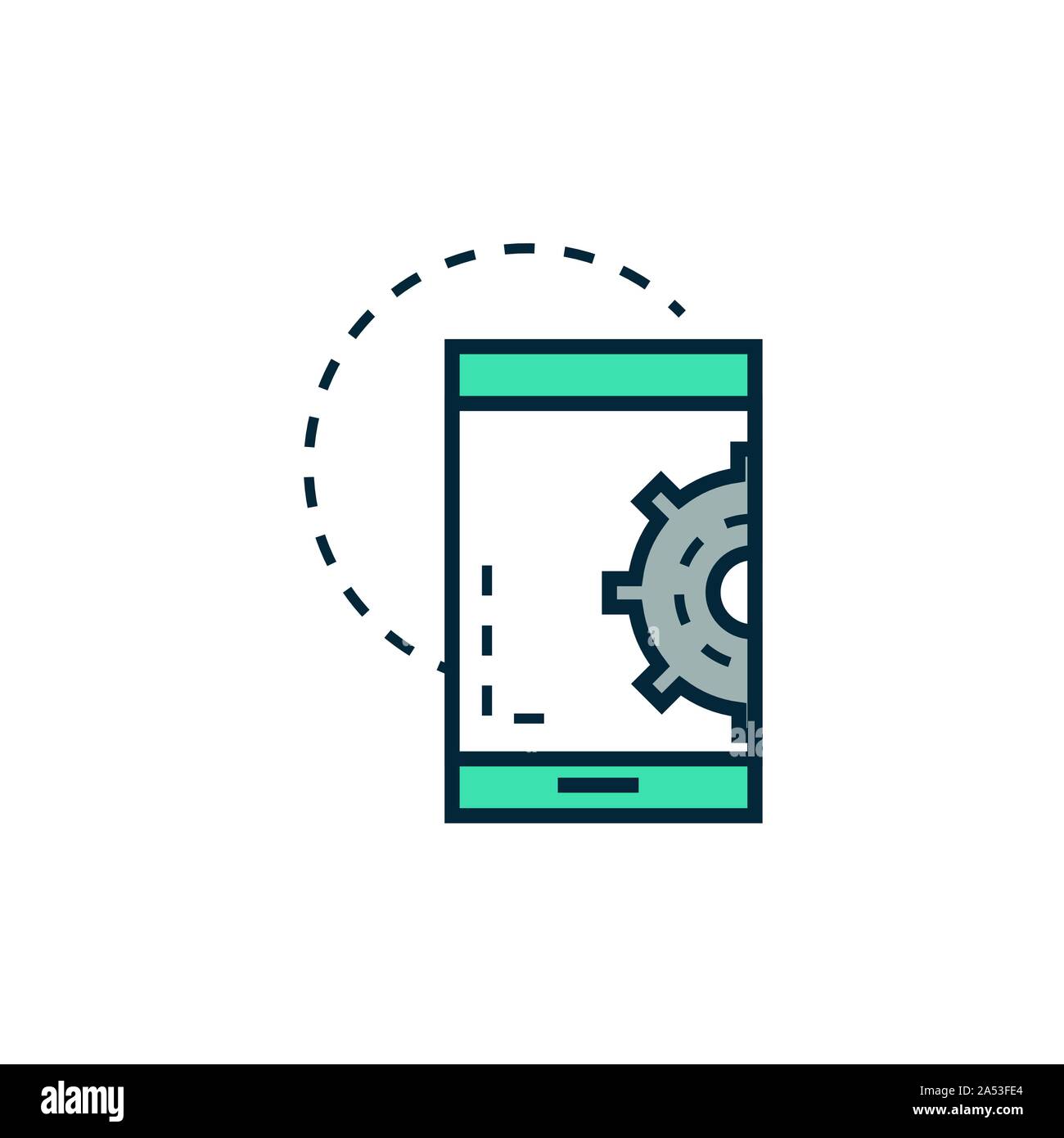 smartphone gear work tools engineering icon vector illustration Stock ...