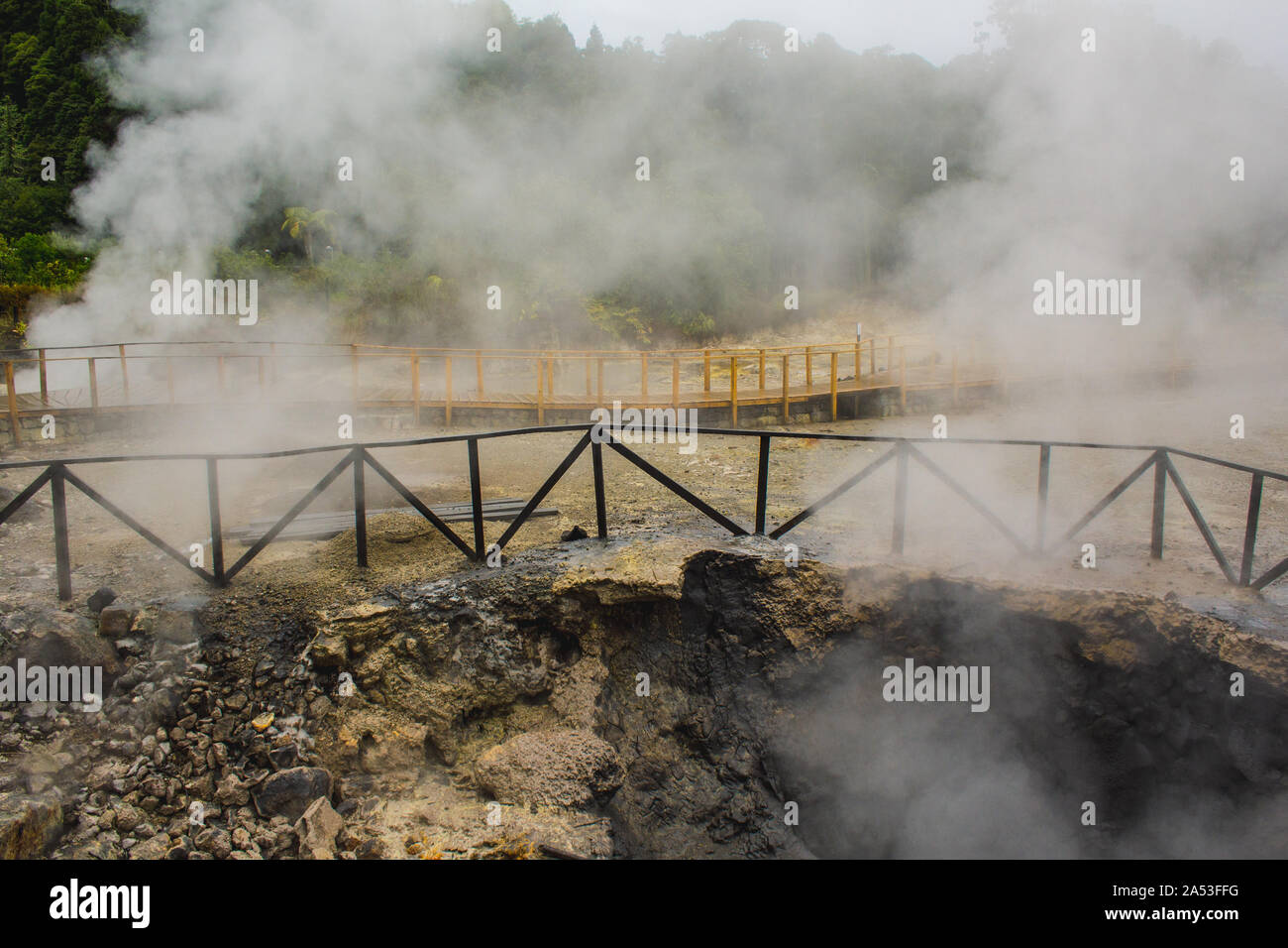 Geothermal activity in Furnas village, Sao Miguel, Azores, Portugal ...