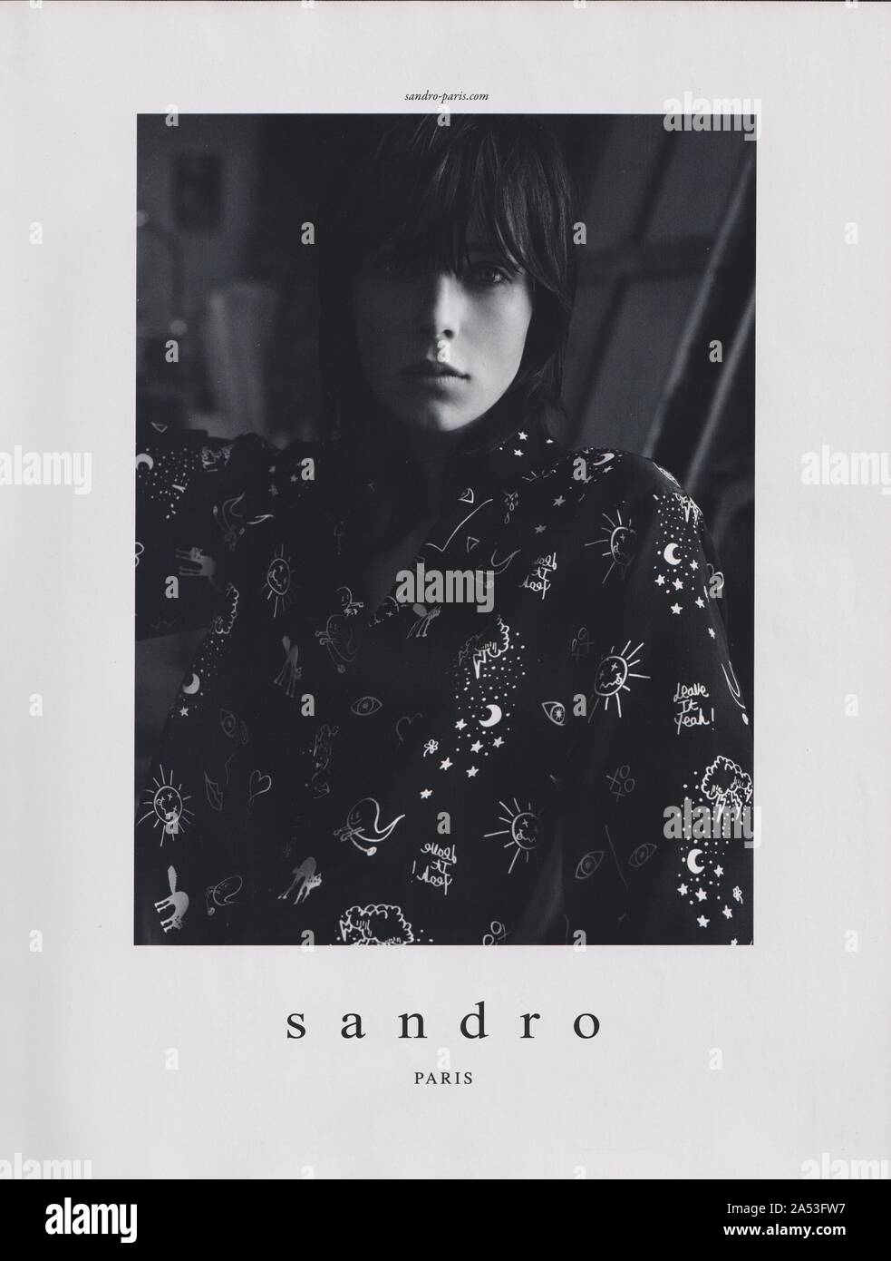 poster advertising Sandro Paris with Edie Campbell in paper magazine ...