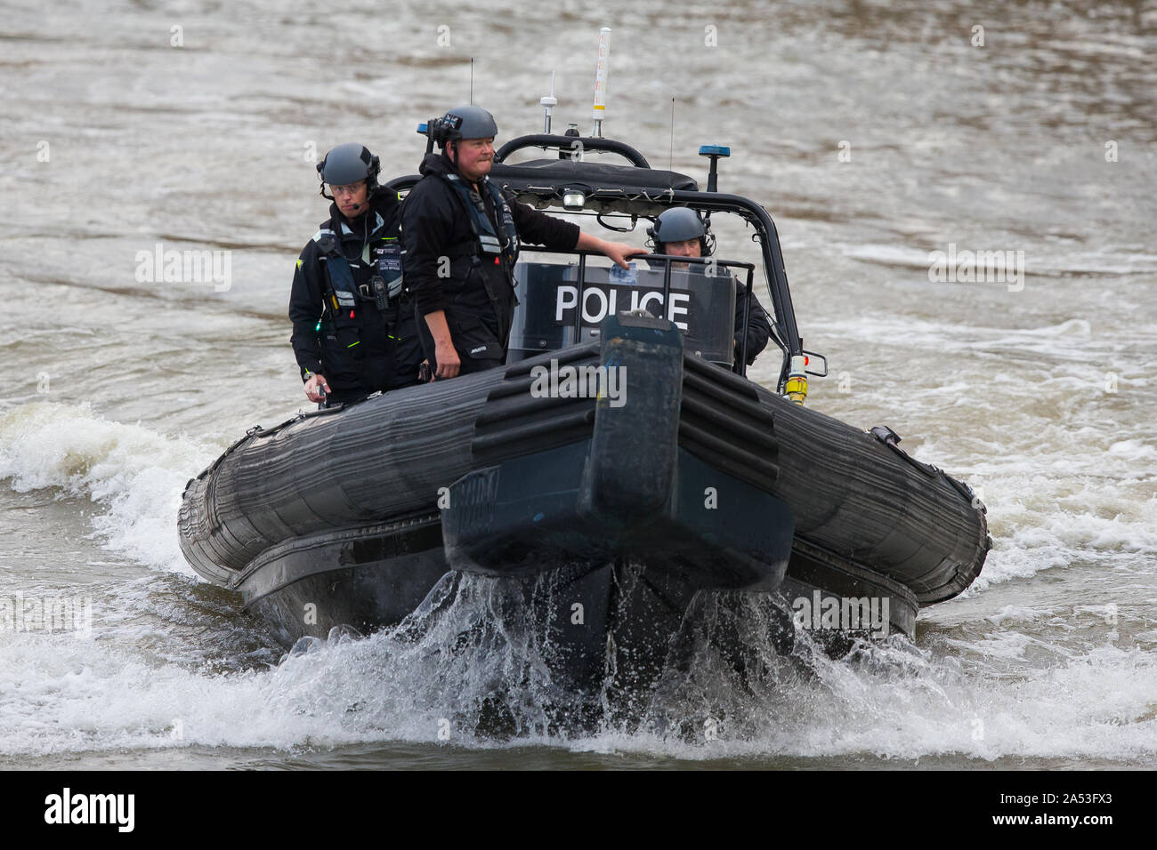 Police Marine Unit RIB on the Thames, Westminster, London Stock Photo ...
