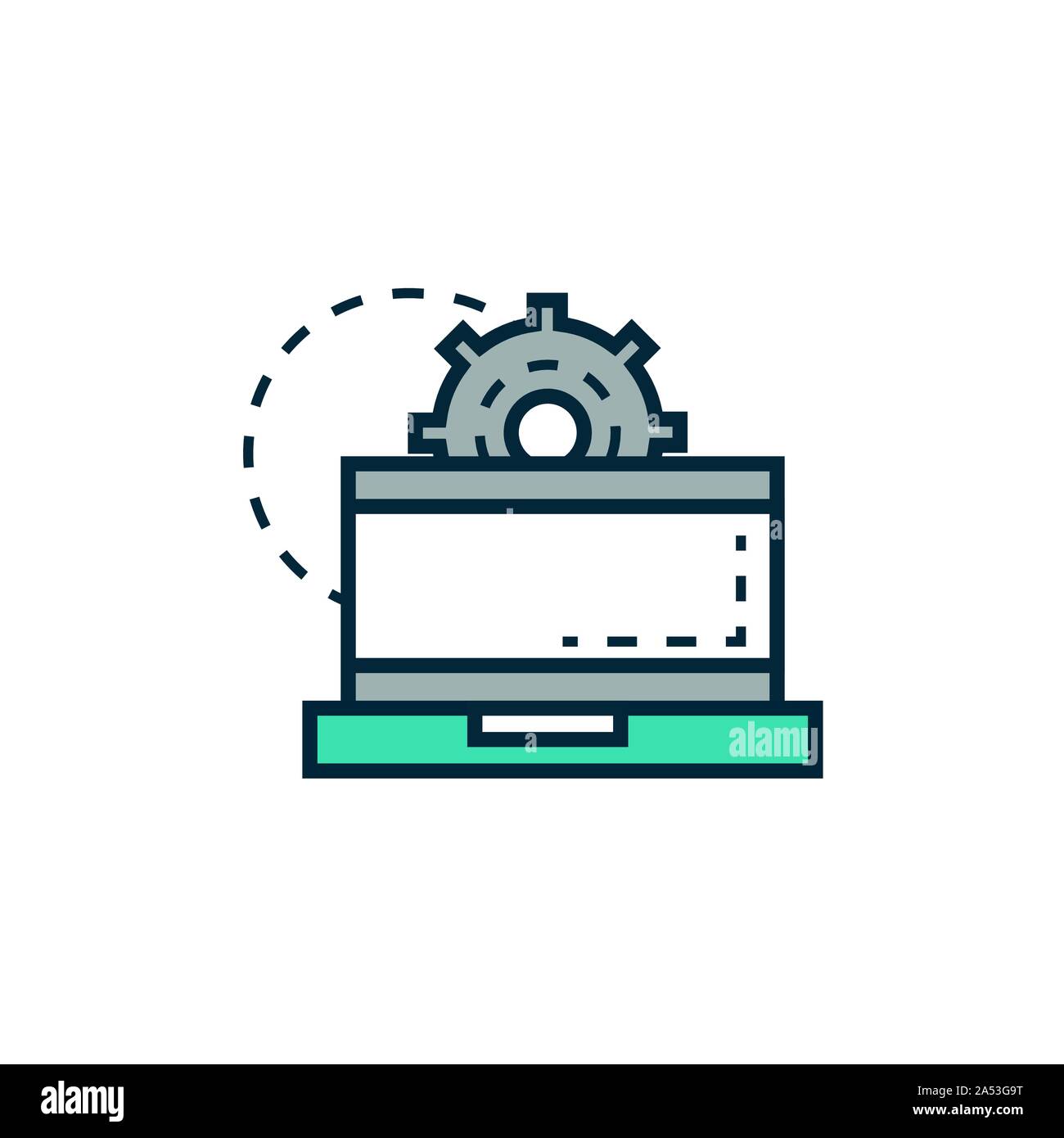 laptop gear work tools engineering icon vector illustration Stock ...