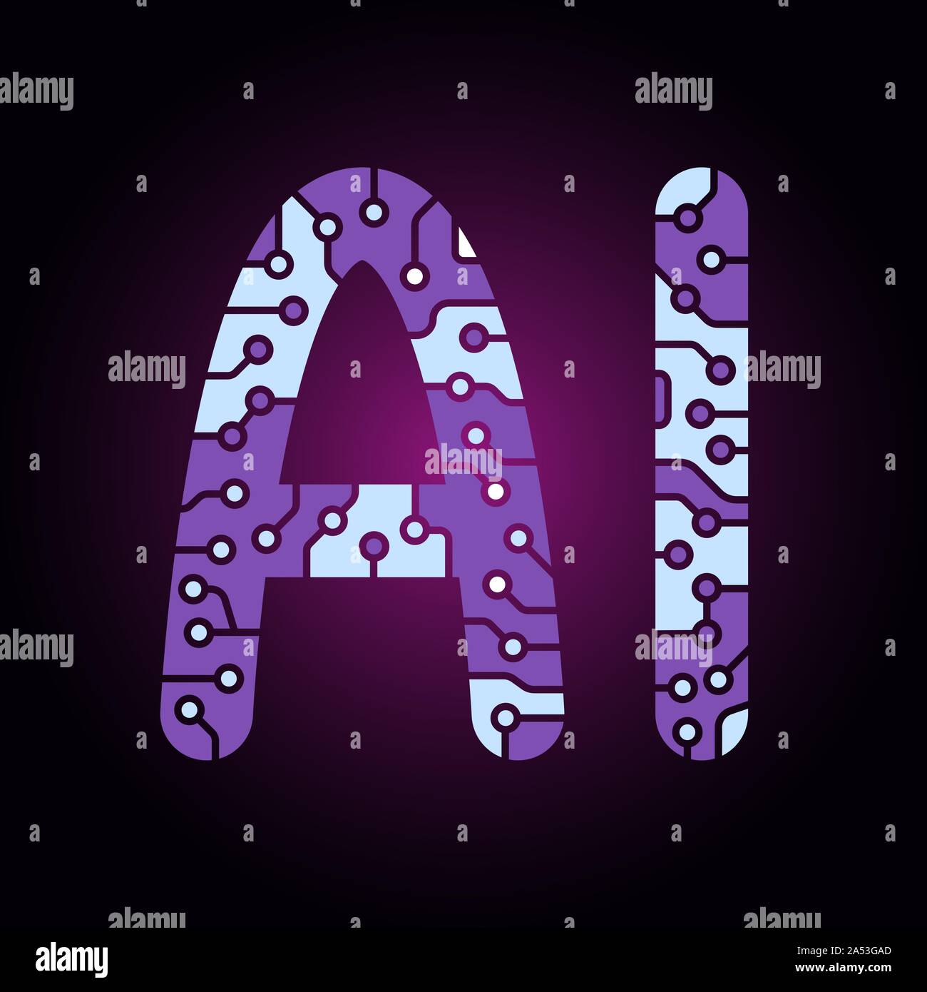 AI Artificial Intelligence letter Logo. Vector. EPS 10 Stock Vector Image & Art - Alamy