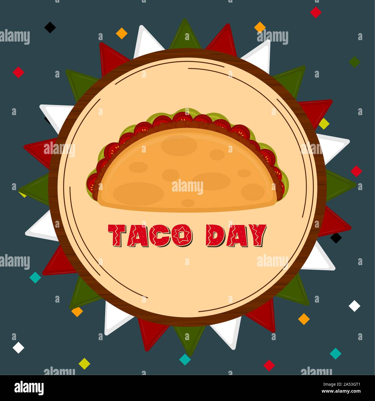Taco day poster. Taco image - Vector illustration Stock Vector Image ...