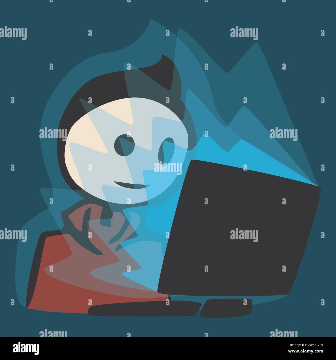 Scary face computer Stock Vector Images - Alamy