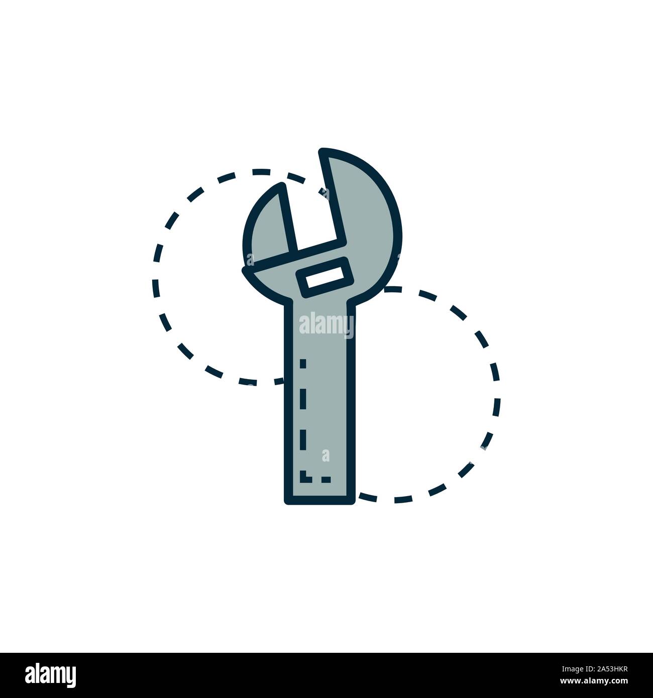 adjustable wrench work tools engineering icon vector illustration Stock ...