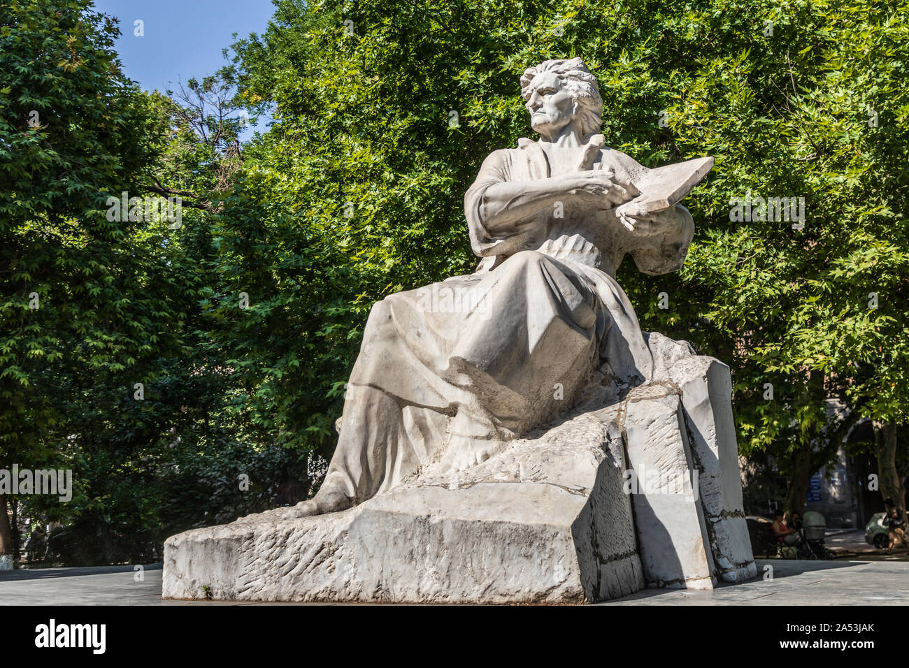 Armenia. Yerevan. August 16, 2018. Monument to painter Martiros Saryan ...