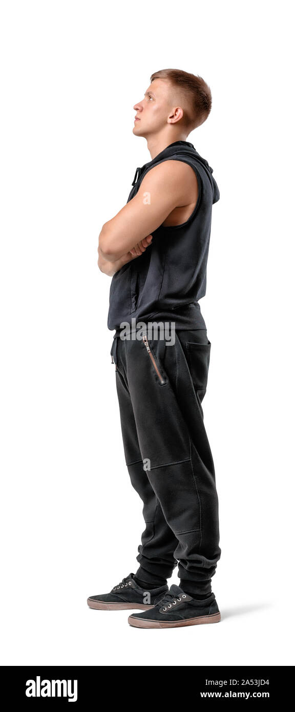 Male Standing With Arms Out