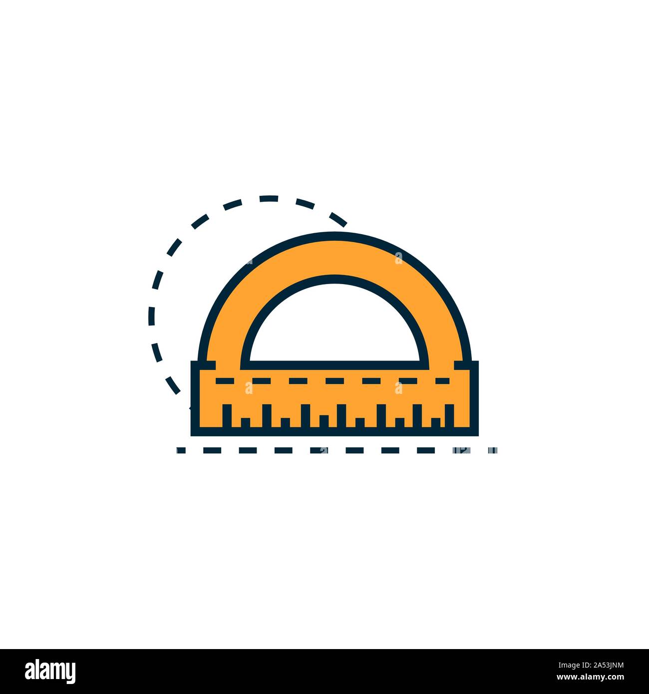 protractor work tools engineering icon vector illustration Stock Vector ...