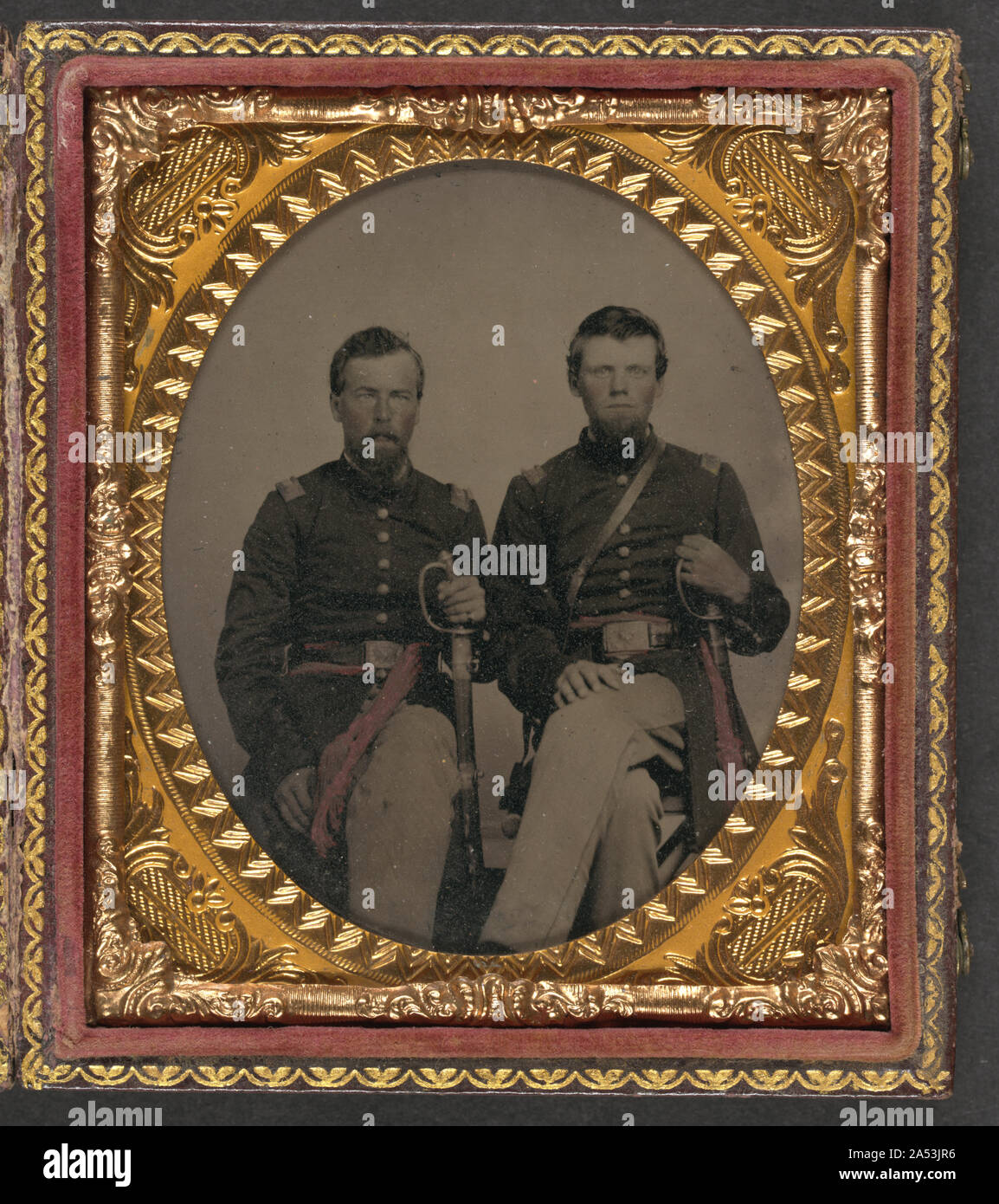 Two unidentified soldiers in Union captain's uniform and lieutenant's ...