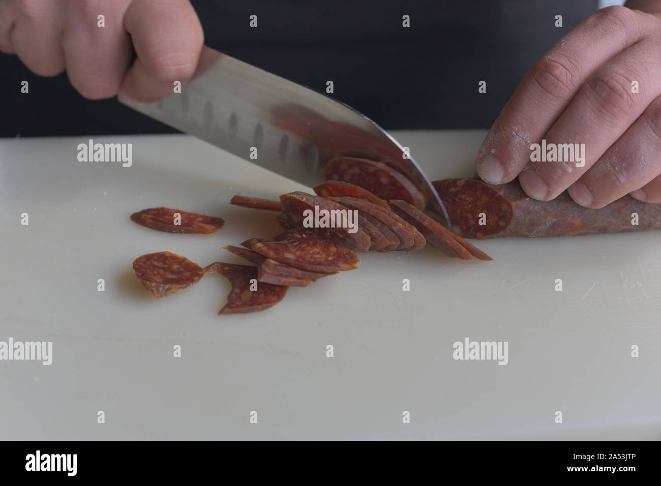 Traditional spanish sausage - chorizo. Chorizo - the most traditional ...