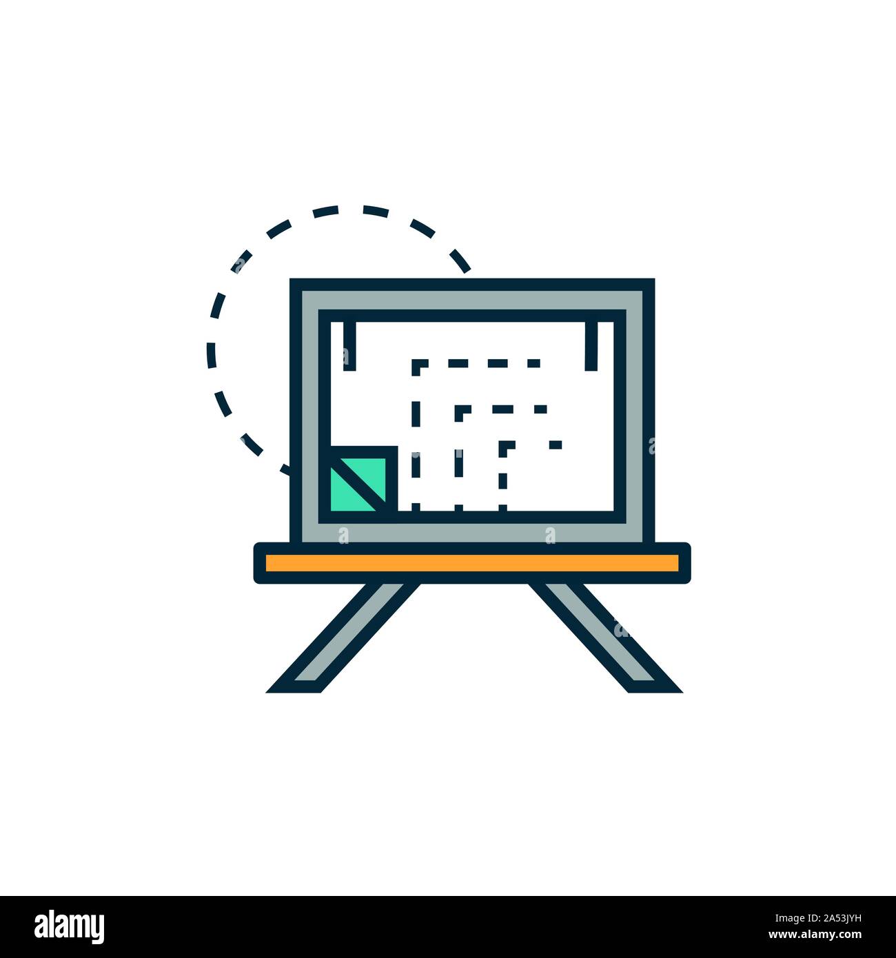 blueprint table work tools engineering icon vector illustration Stock ...