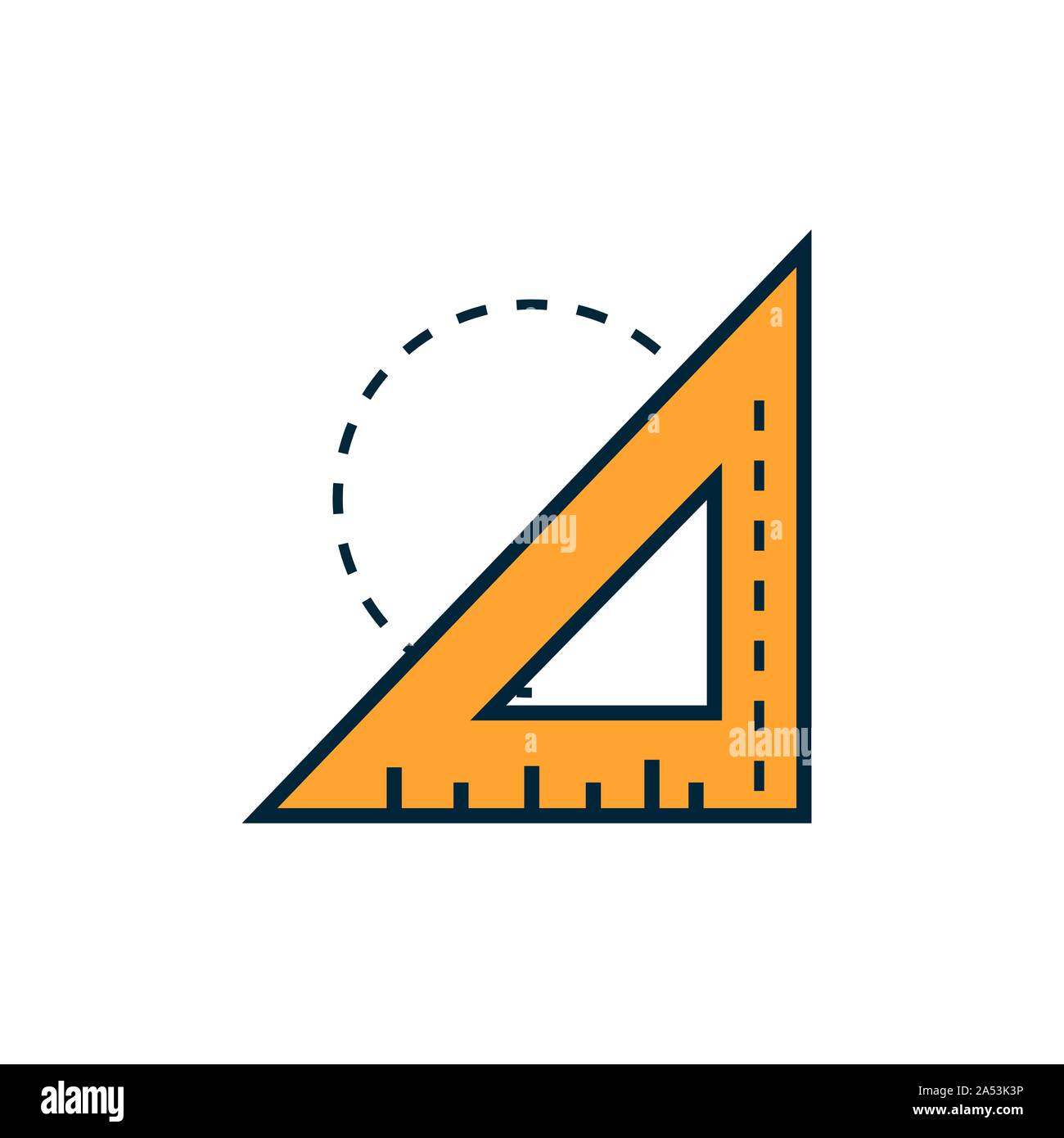 triangle ruler work tools engineering icon vector illustration Stock ...