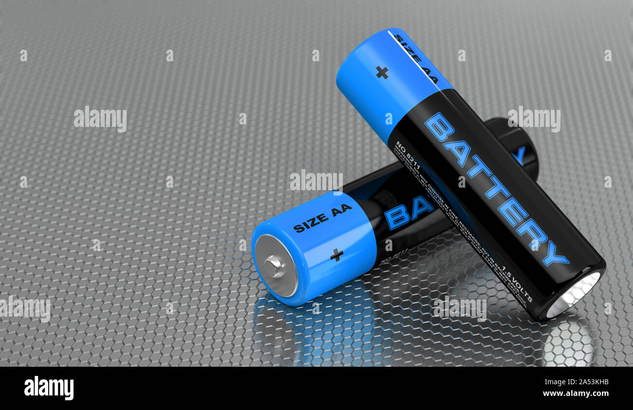 Generic Batteries, with Text "Battery" - 3D Rendering Stock Photo - Alamy