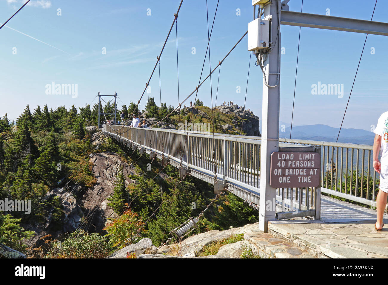 Grandfather Mountain's mile high swinging bridge, North Carolina ...