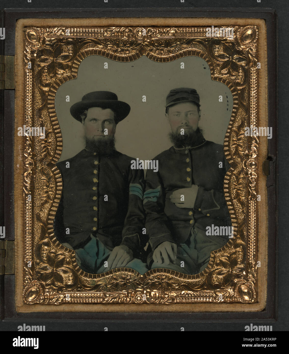 Two unidentified soldiers in Union sergeants' uniforms Stock Photo - Alamy