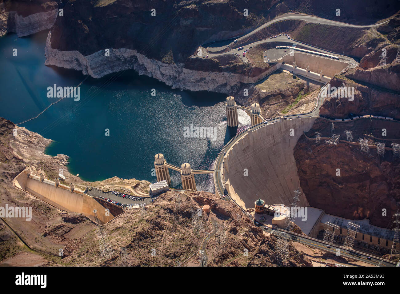 Hoover dam aerial view hi-res stock photography and images - Alamy