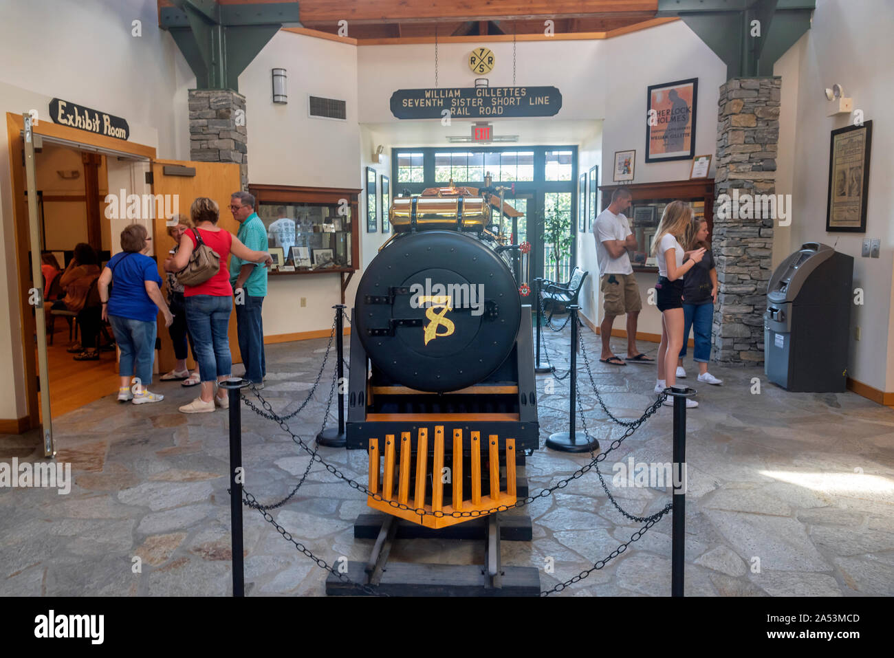 Old electric locomotive, Visitor Center of Gillette Castle State Park ...