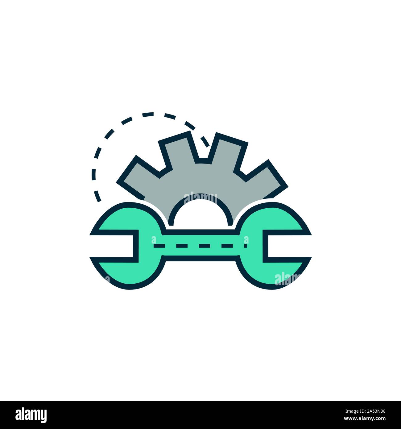 gear and wrench work tools engineering icon vector illustration Stock ...