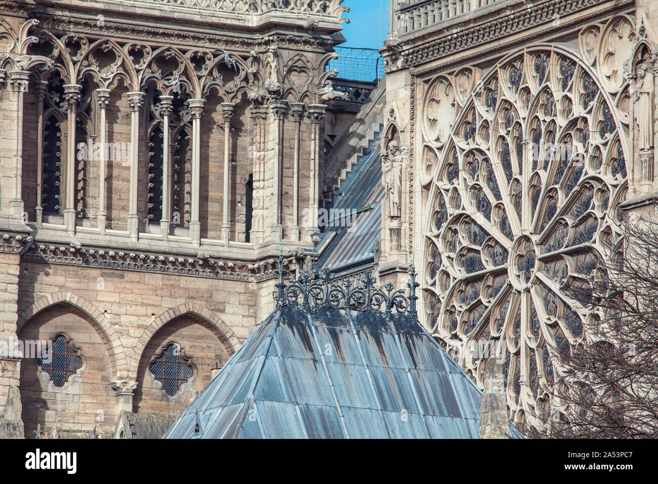 Details of West Rose Window of Notre Dame de Paris Stock Photo - Alamy