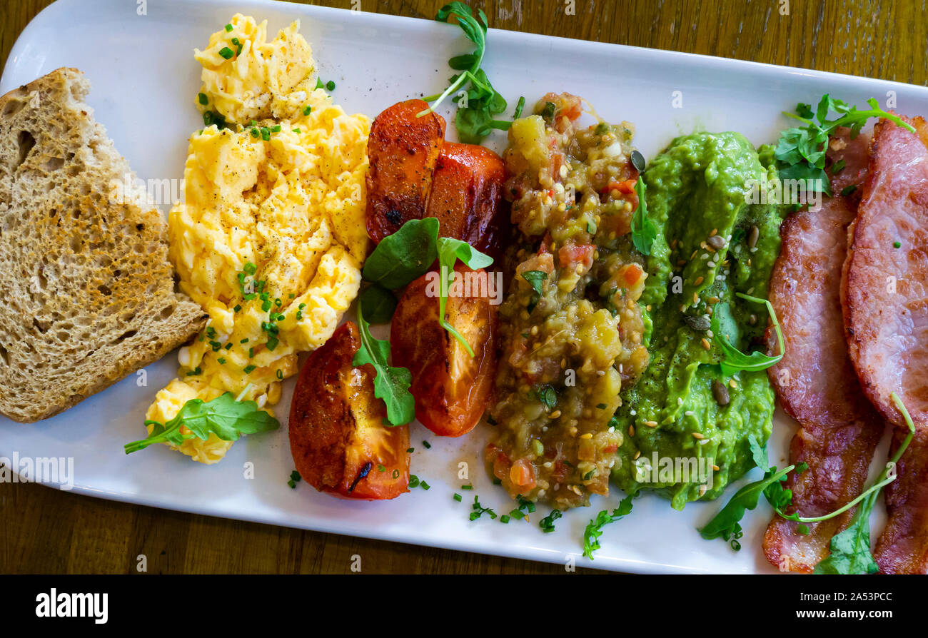 A mixed brunch or breakfast Stock Photo - Alamy