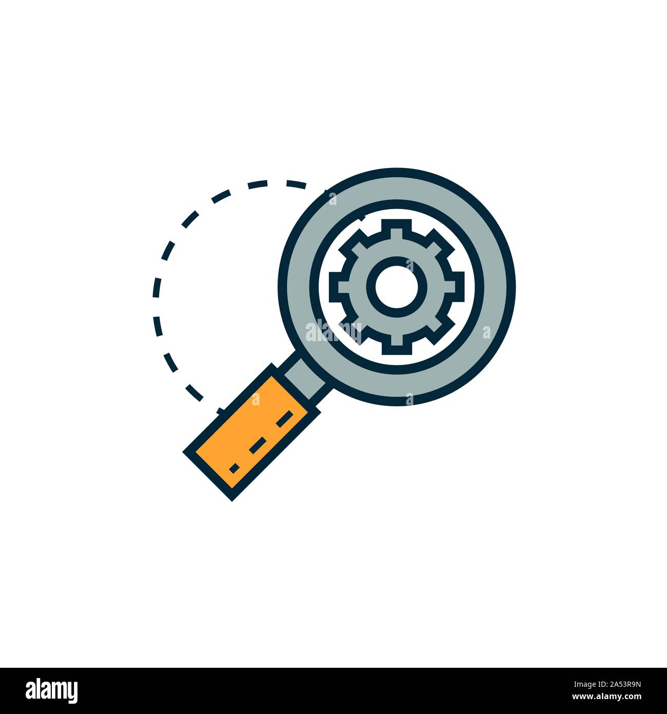 gear magnifier work tools engineering icon vector illustration Stock ...