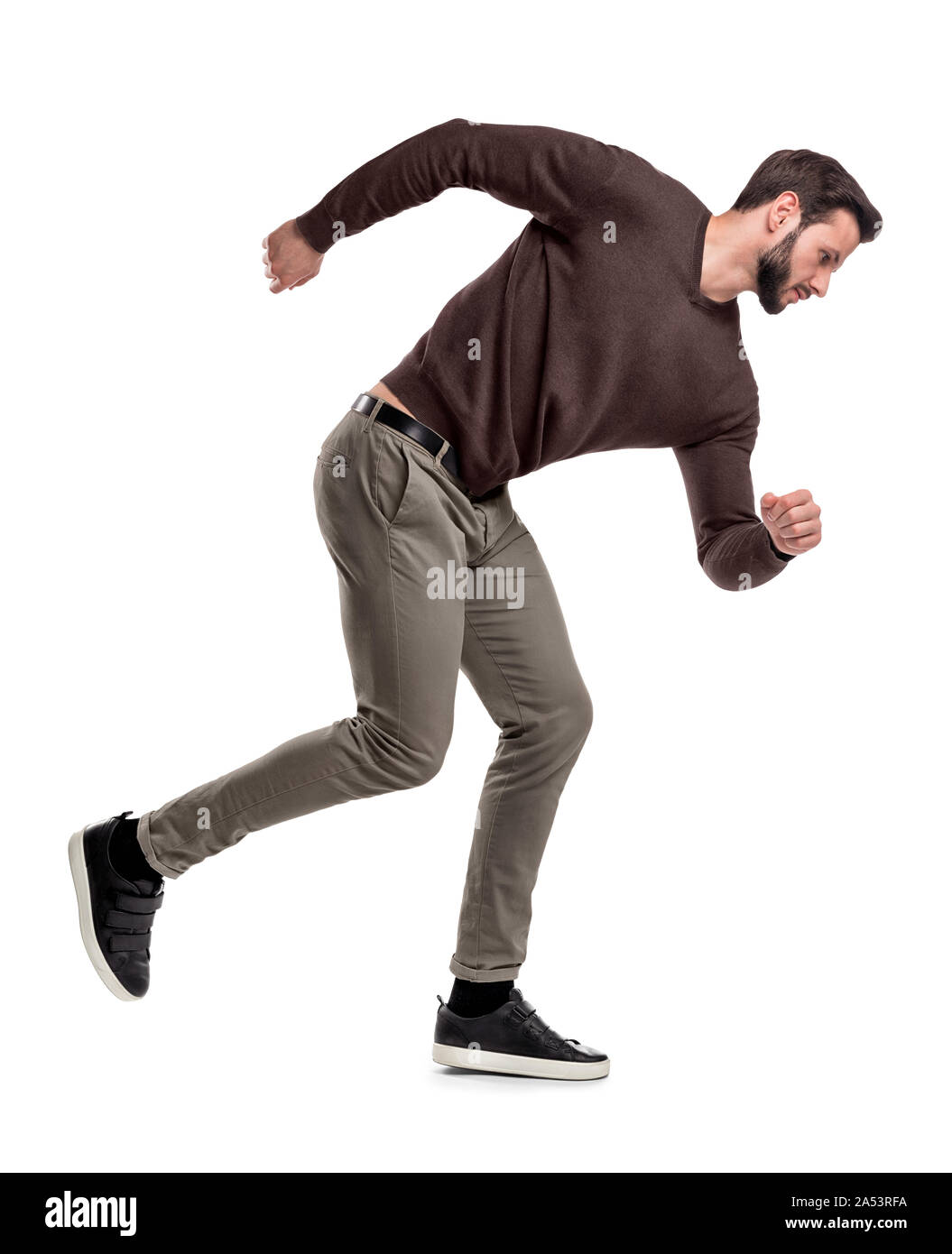 Mid adult male running in hi-res stock photography and images - Alamy