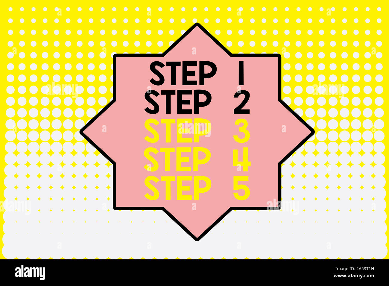 Writing note showing Step 1, 2, 3, 4 and 5. Business concept for Steps ...