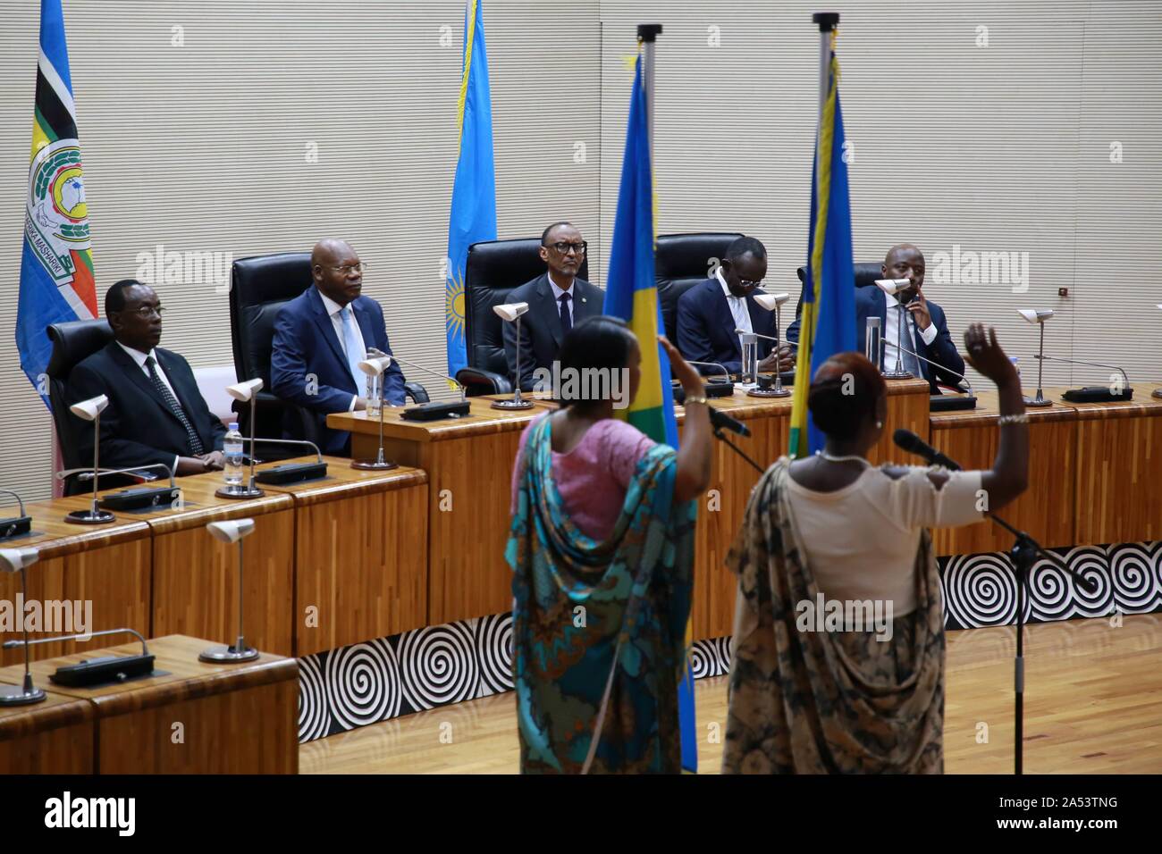 Kigali, Rwanda. 17th Oct, 2019. Newly-elected vice-presidents of Senate ...