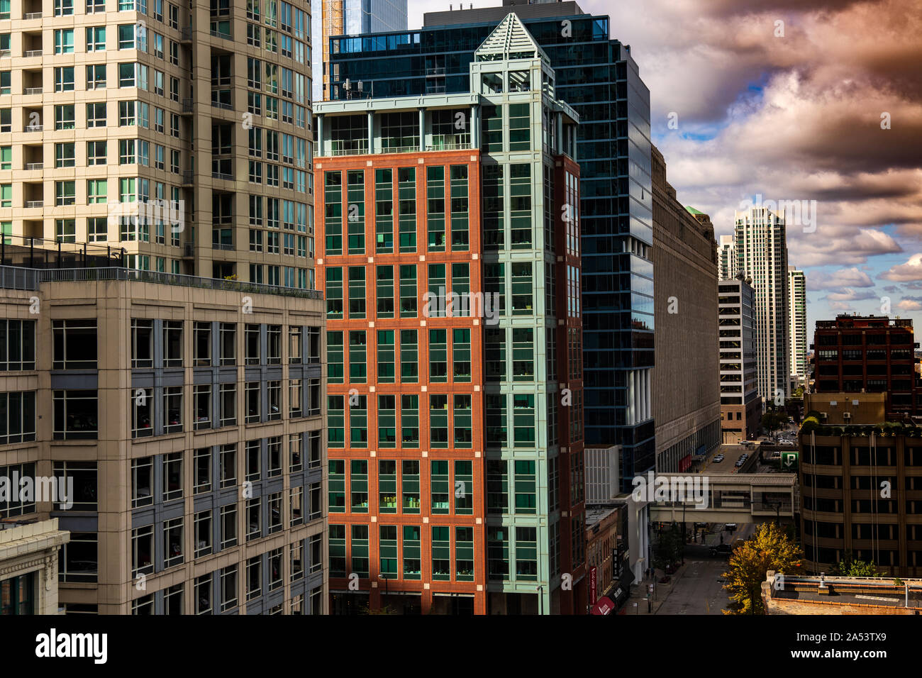 Colorful Chicago buildings Stock Photo - Alamy