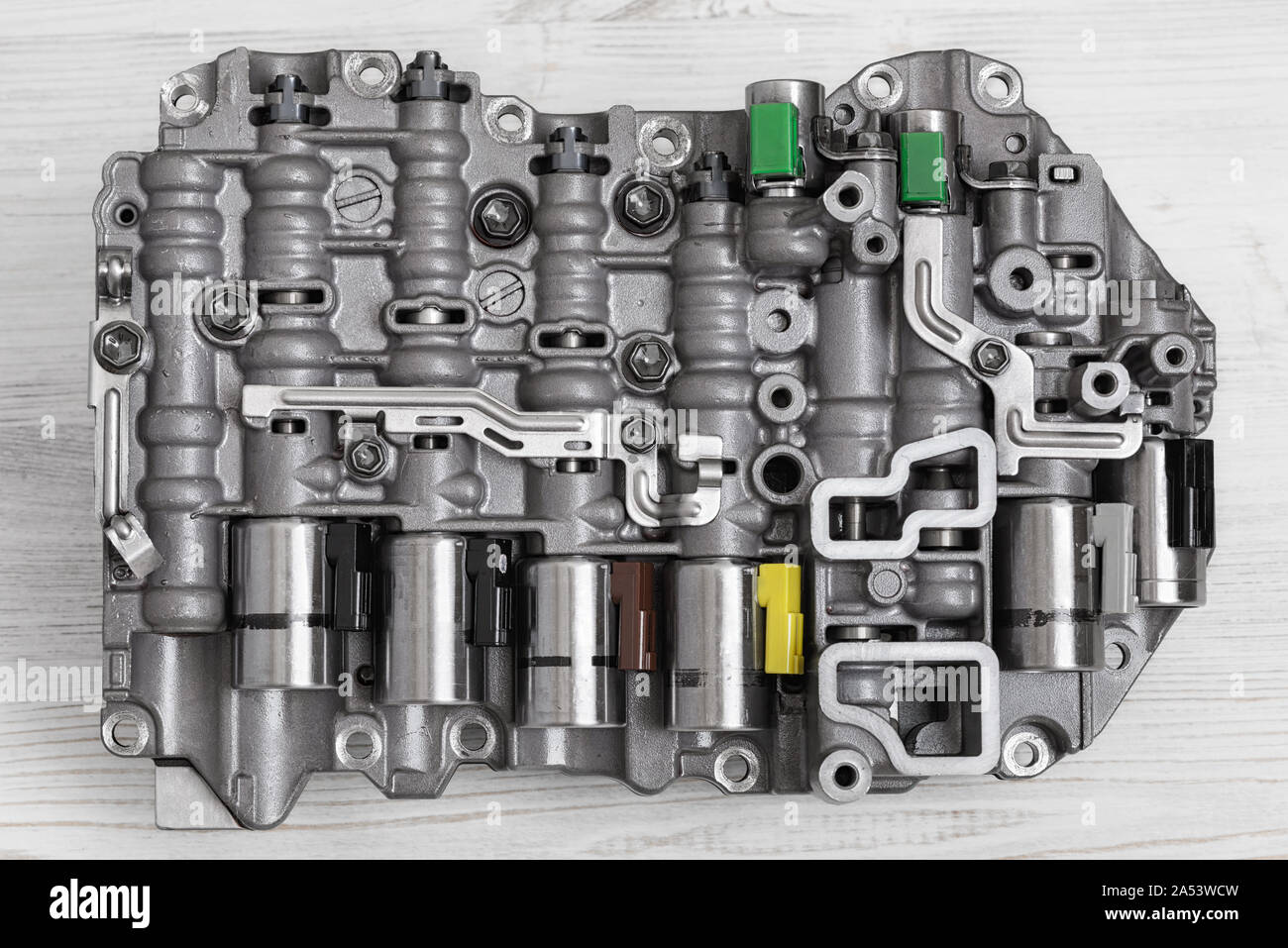 Mechanical part with both metal and plastic components visible Stock ...