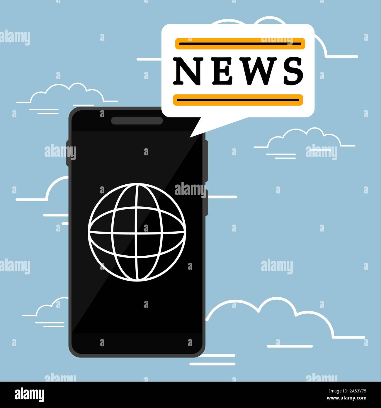 Smartphone with a news text. News concept- Vector Stock Vector Image ...