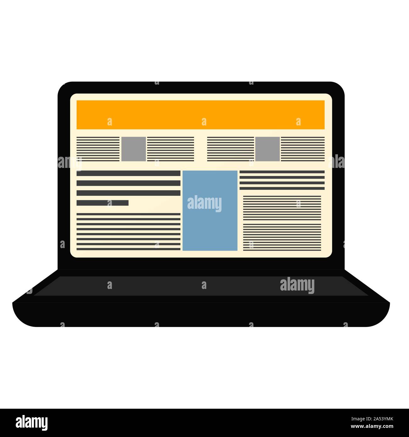 News in a laptop screen - Vector illustration Stock Vector Image & Art ...