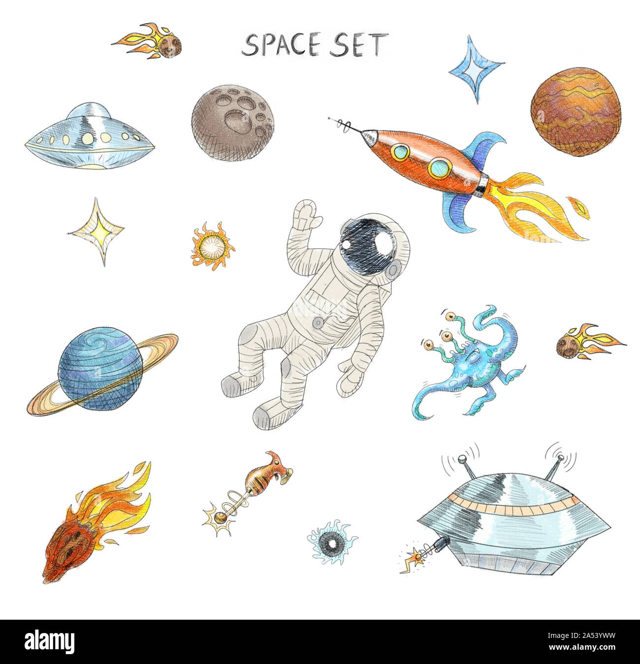 Astronaut Drawing High Resolution Stock Photography and Images - Alamy