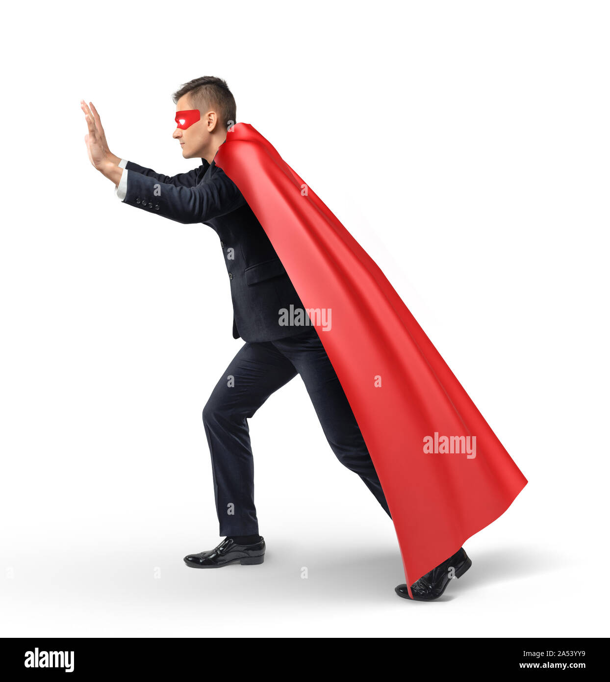 Man pushing wall Cut Out Stock Images & Pictures - Alamy