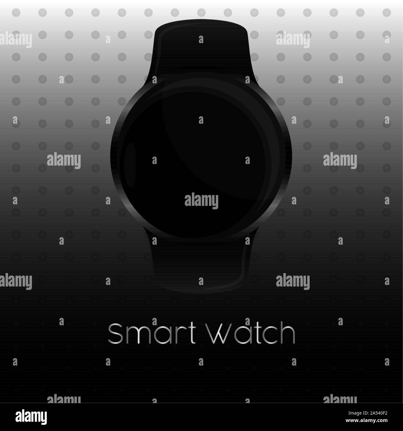 Smartwatch in a poster. Digital clock - Vector illustration Stock ...