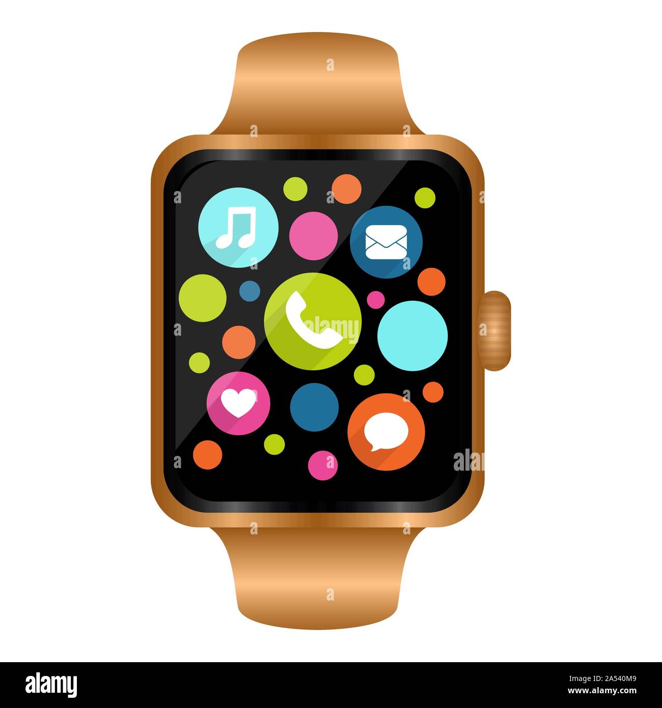 Isolated smartwatch image. Digital clock - Vector illustration Stock ...