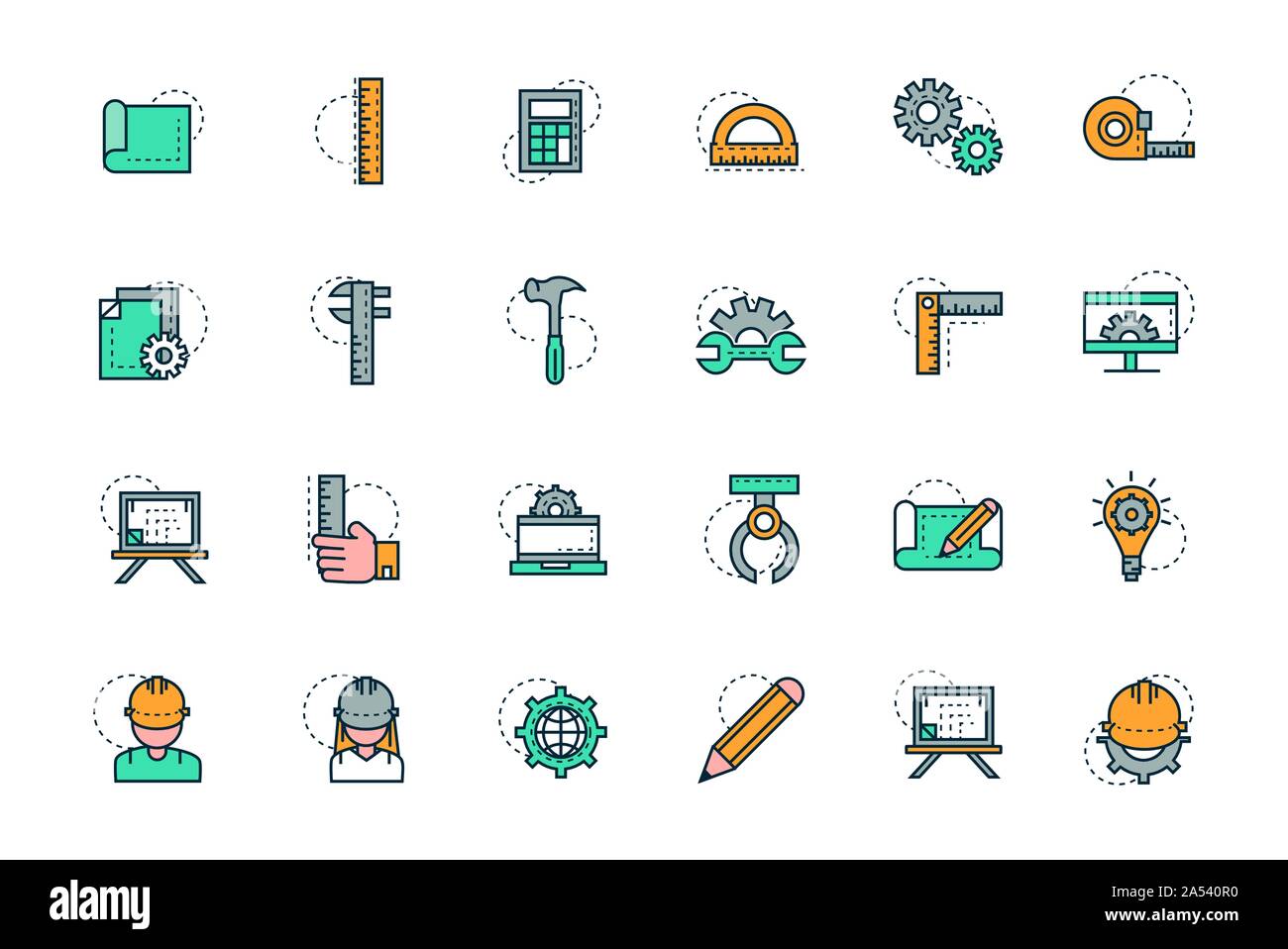 work tools engineering icons collection vector illustration Stock ...