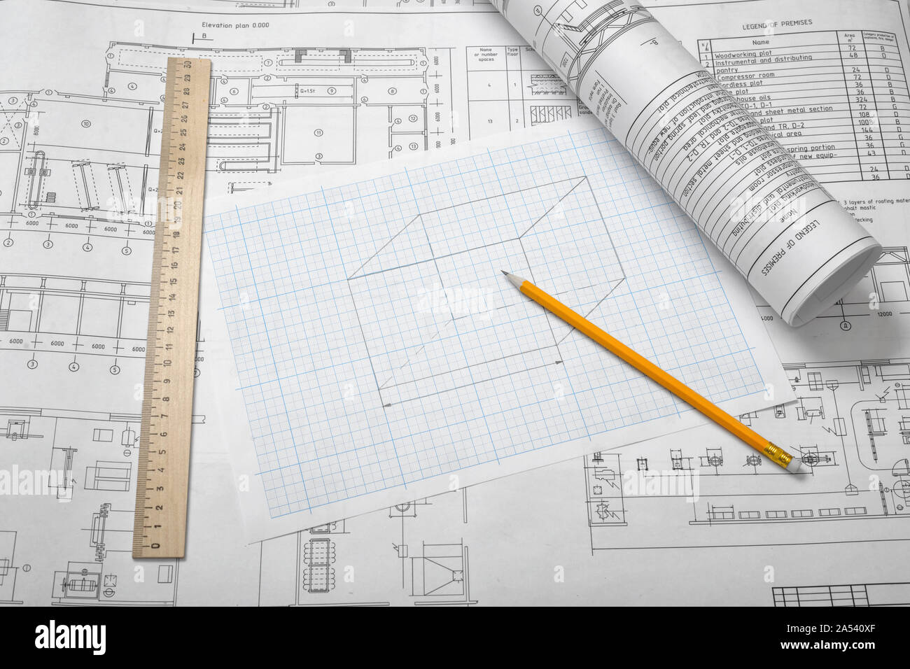 Blank blueprint hi-res stock photography and images - Alamy