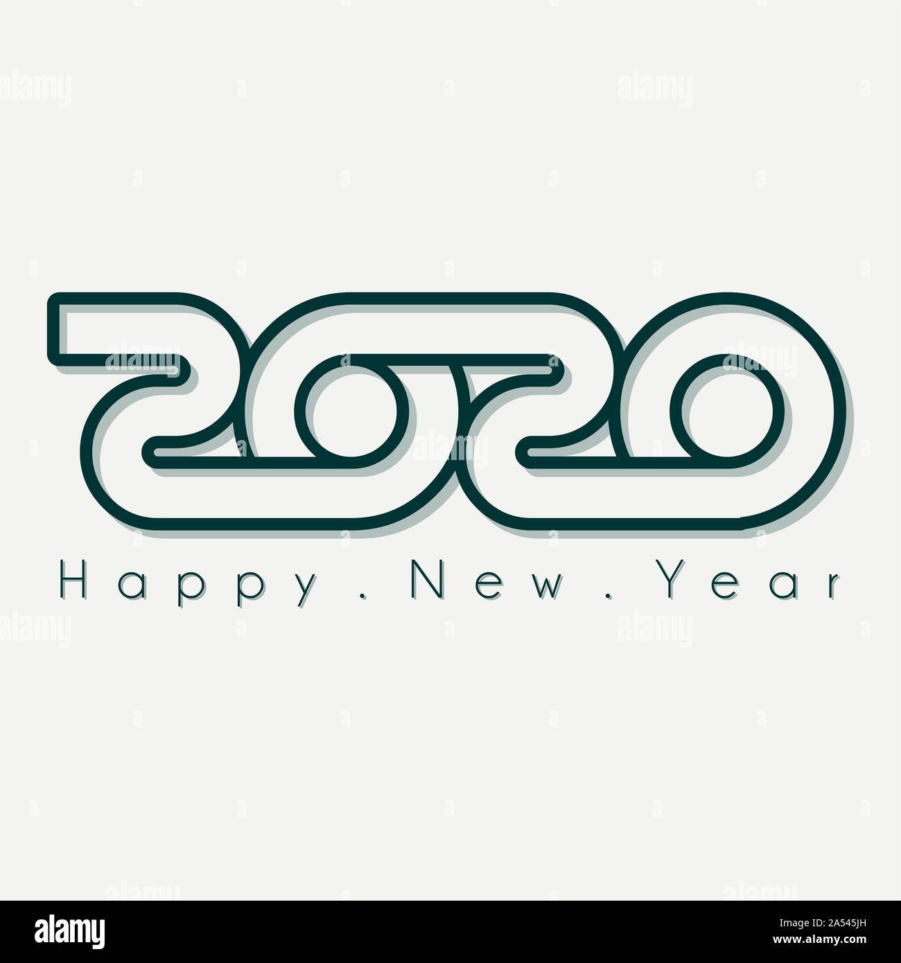 Happy New Year 2020 Typography Style, inline text style Stock Photo - Alamy