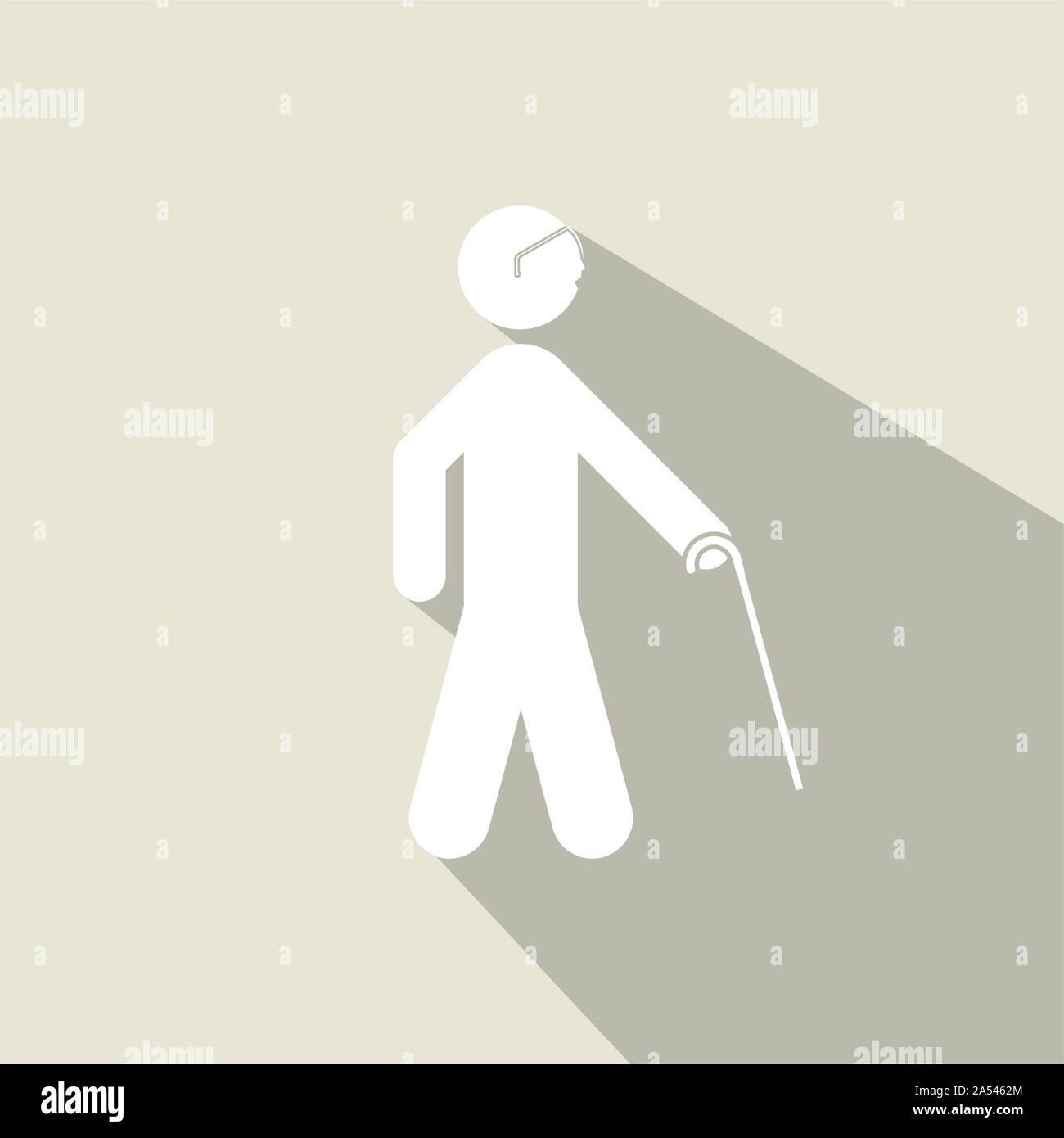blind people walking with sticks icon vector Stock Photo - Alamy