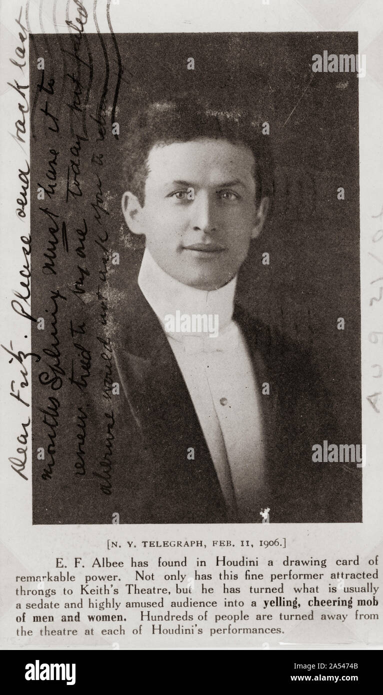 Magician and illusionist Harry Houdini Stock Photo - Alamy