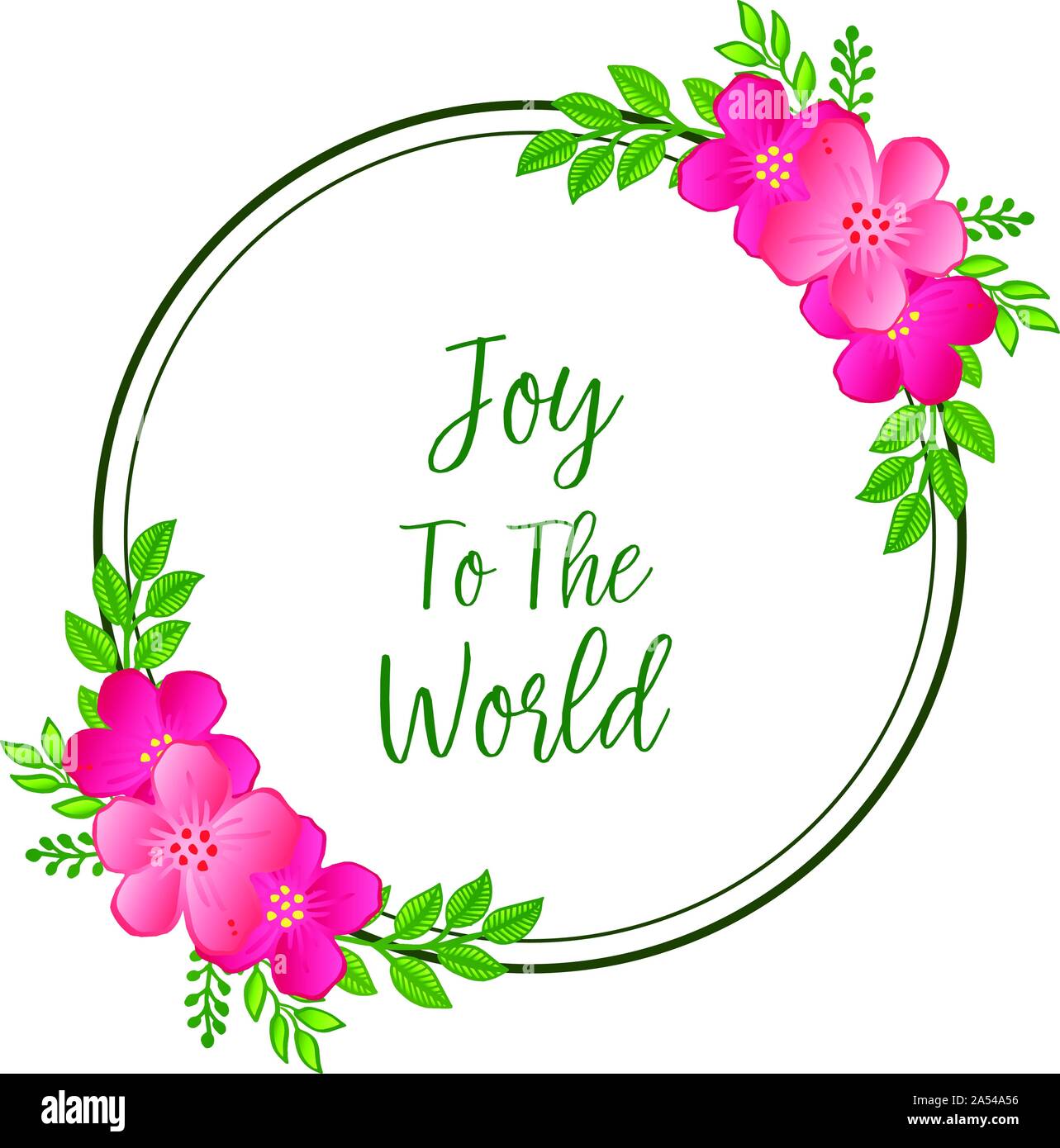 Template for poster joy to the world, with design art beautiful pink ...