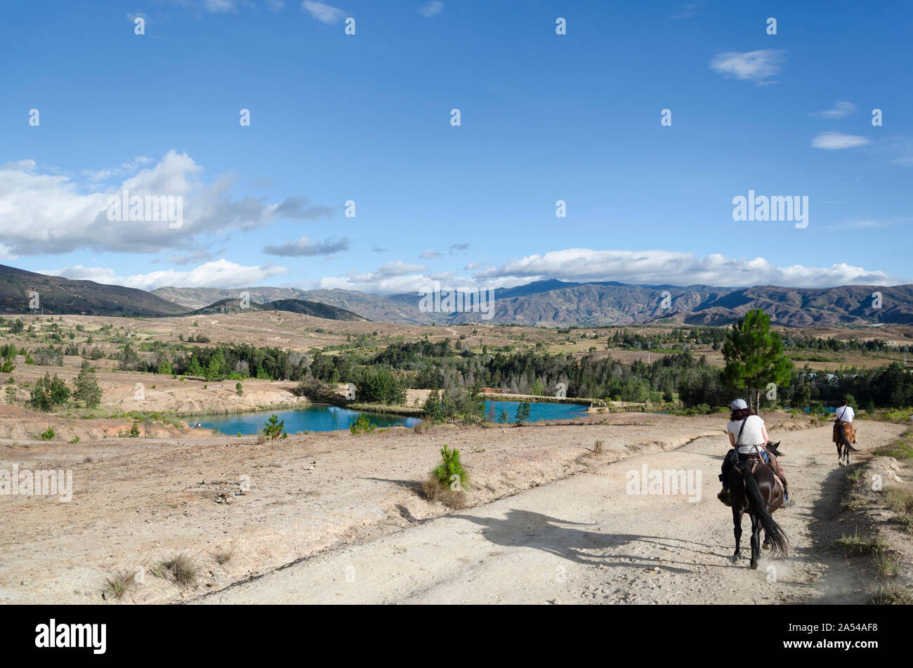 Tourists riding in Pozos Azules, beautiful spot a couple of kilometers ...