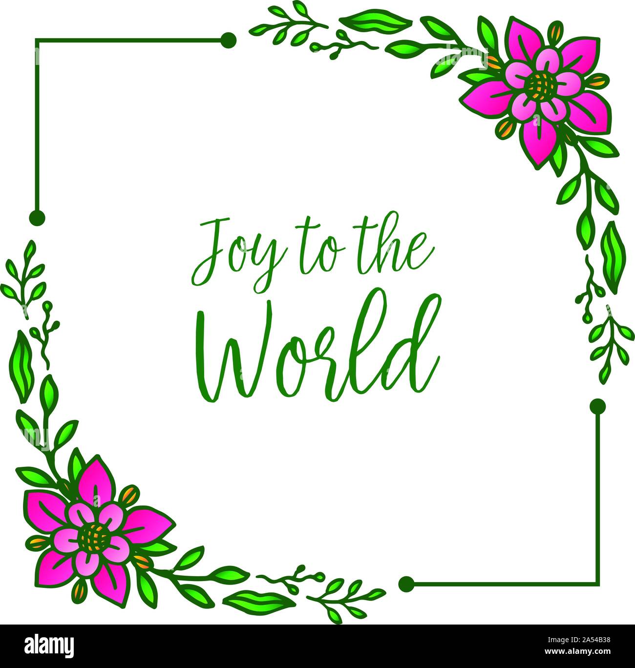 Design elegant of card joy to the world, with motif of beautiul pink ...