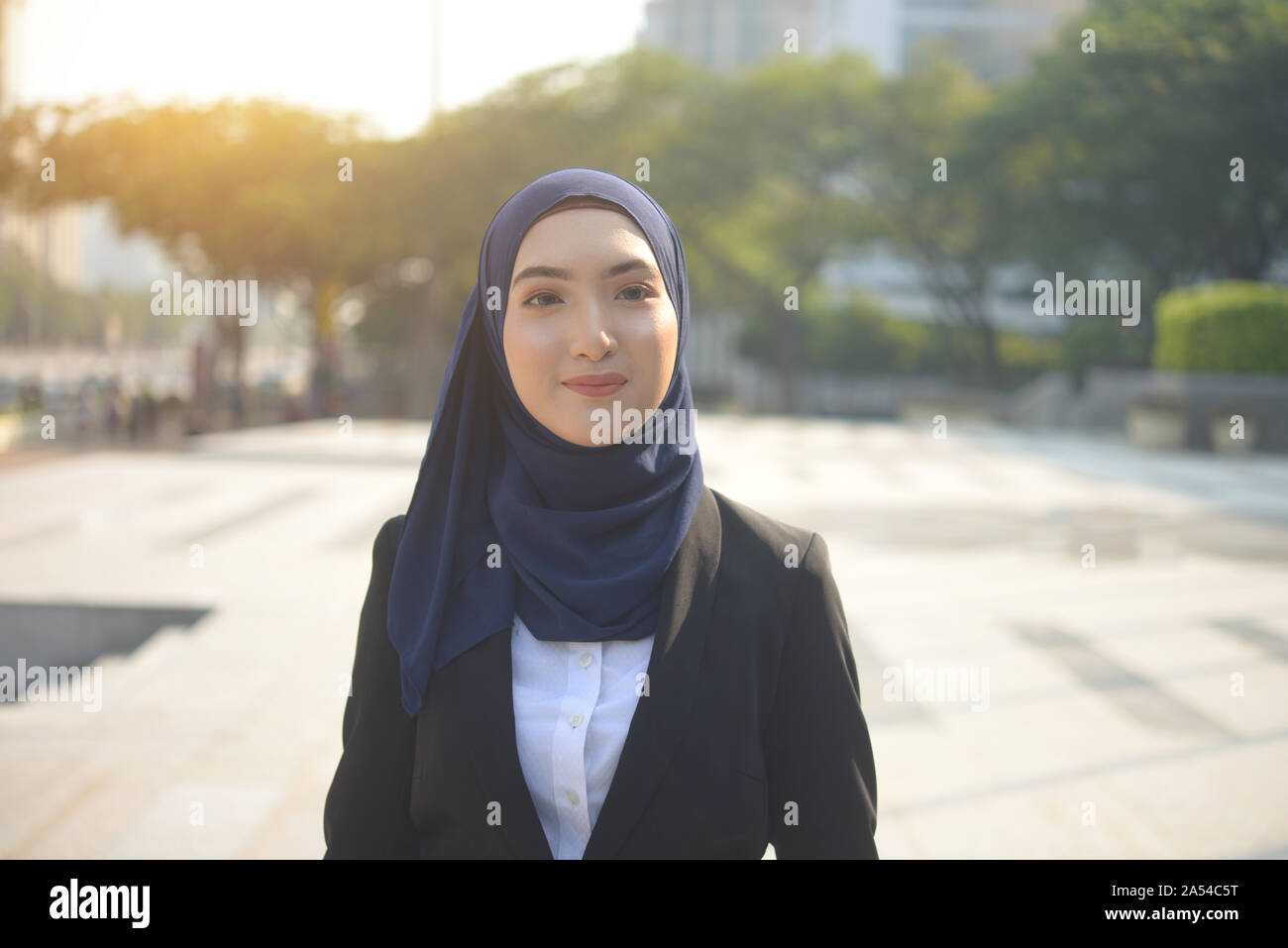 beautiful mixed raced muslim woman on a street of malaysia Stock Photo ...