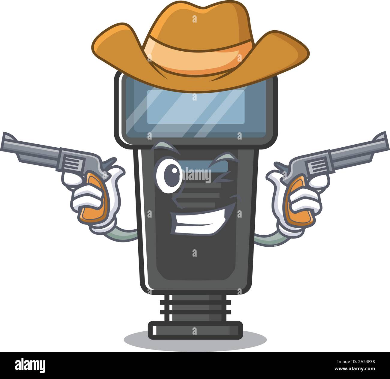 Cowboy camera flash in the cartoon shape Stock Vector Image & Art - Alamy