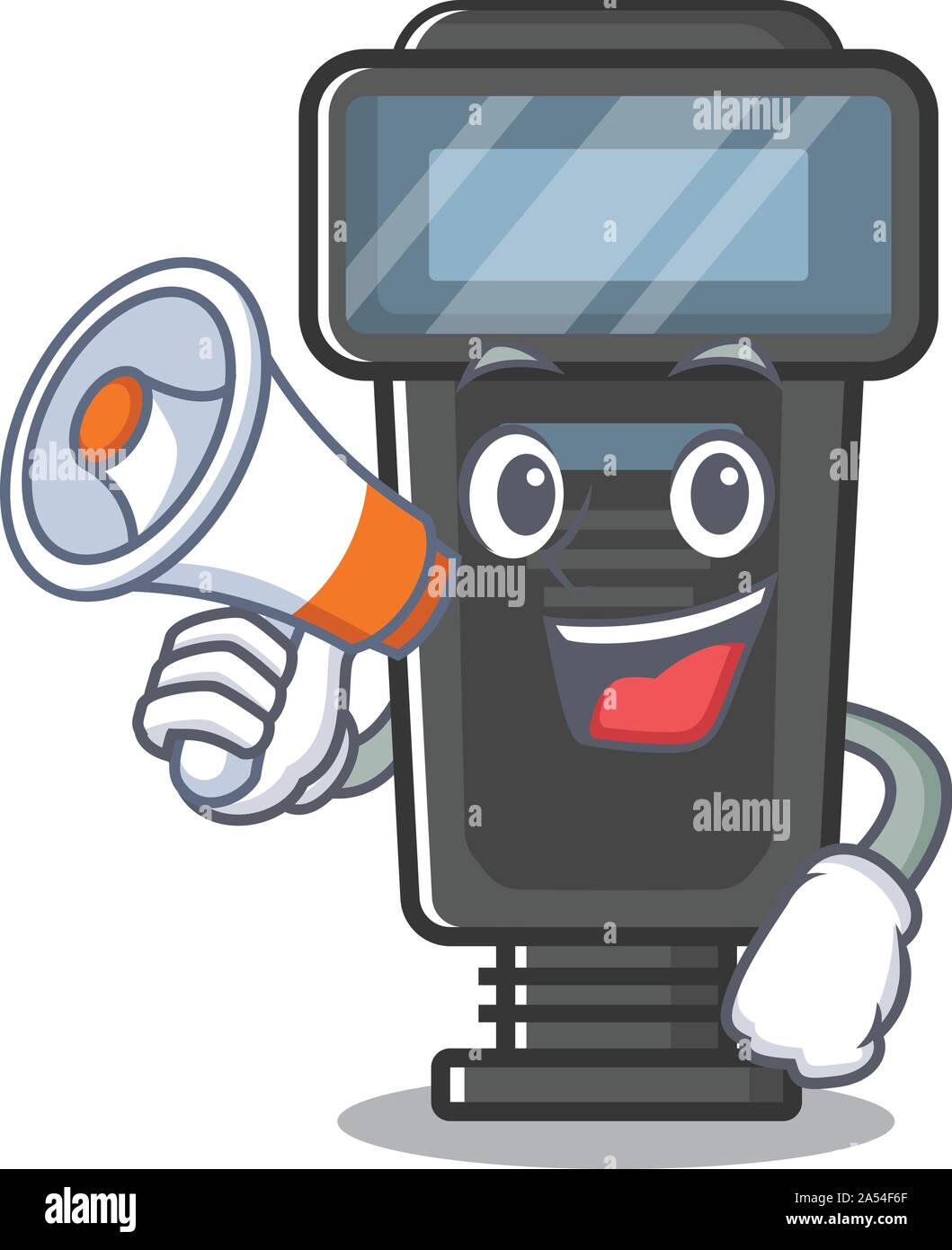 With megaphone camera flash in the cartoon shape Stock Vector Image ...