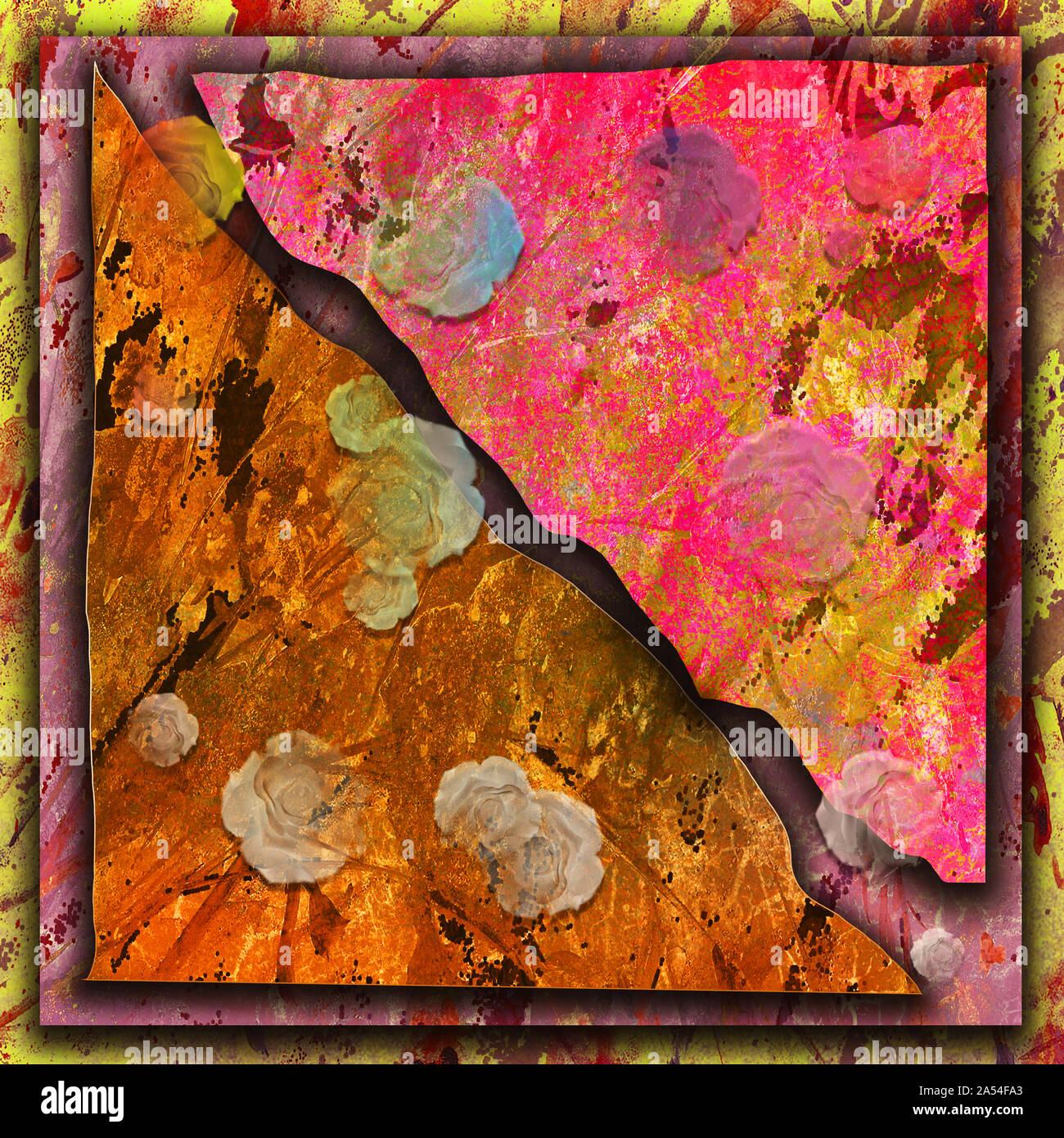 Distressed rustic layered paper. Vintage grungy old paper. Abstract ...