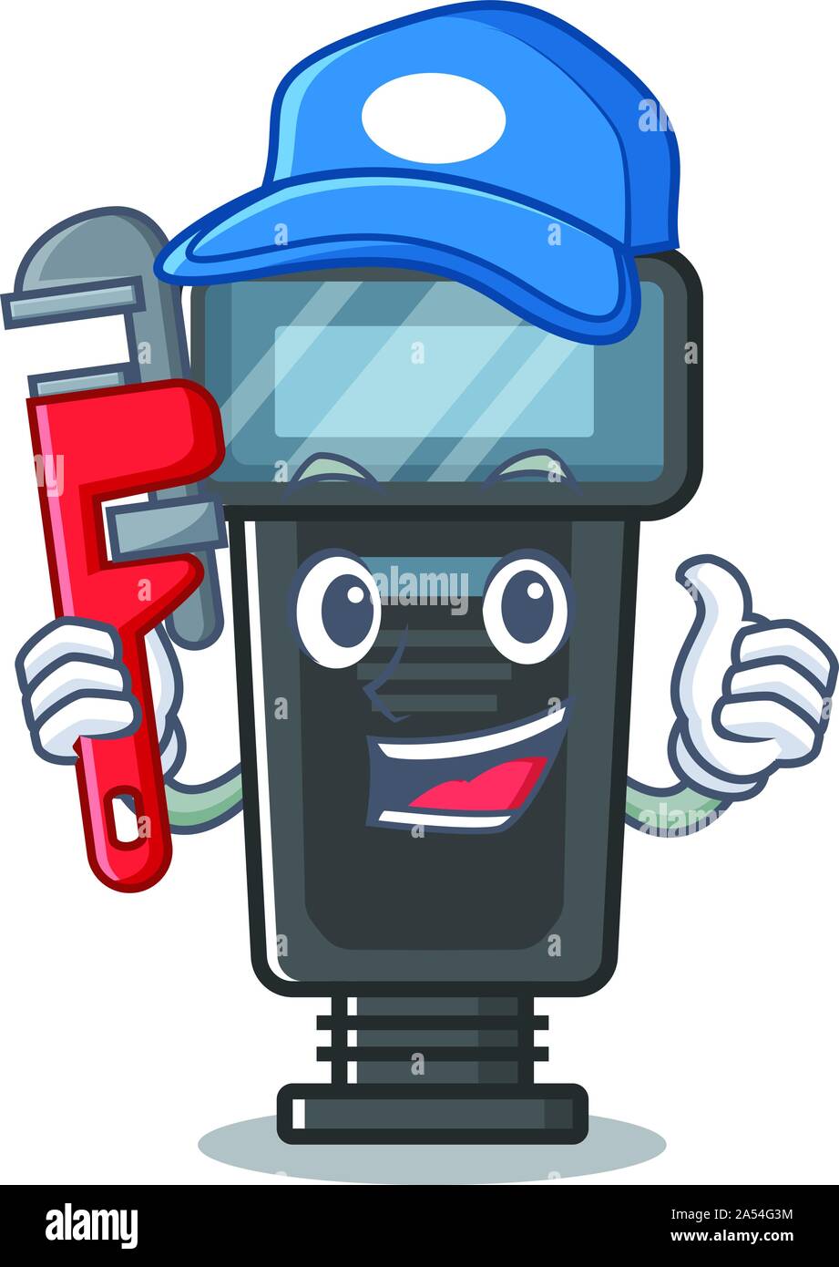 Plumber camera flash with the a character Stock Vector Image & Art - Alamy